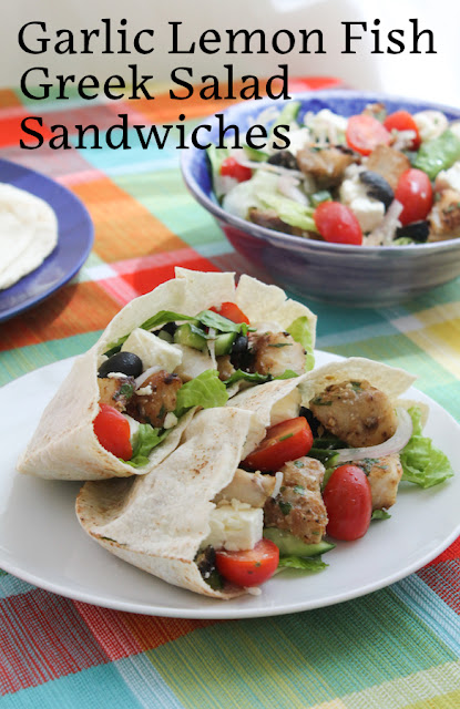 Food Lust People Love: Garlic Lemon Fish Greek Salad Sandwiches # ...