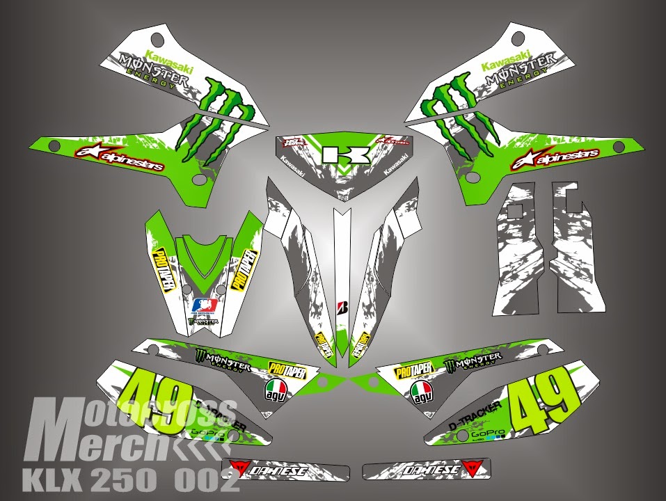 STRIPING / DECAL / STIKER MOTOR CUSTOM: decal KLX 250 / decal DTRACKER 250