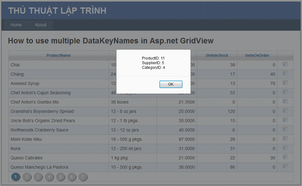 Sử dụng nhiều DataKeys trong ASP.Net GridView - lập trình đốt nét Sử dụng nhiều DataKeys trong ASP.Net GridView - lập trình đốt nét