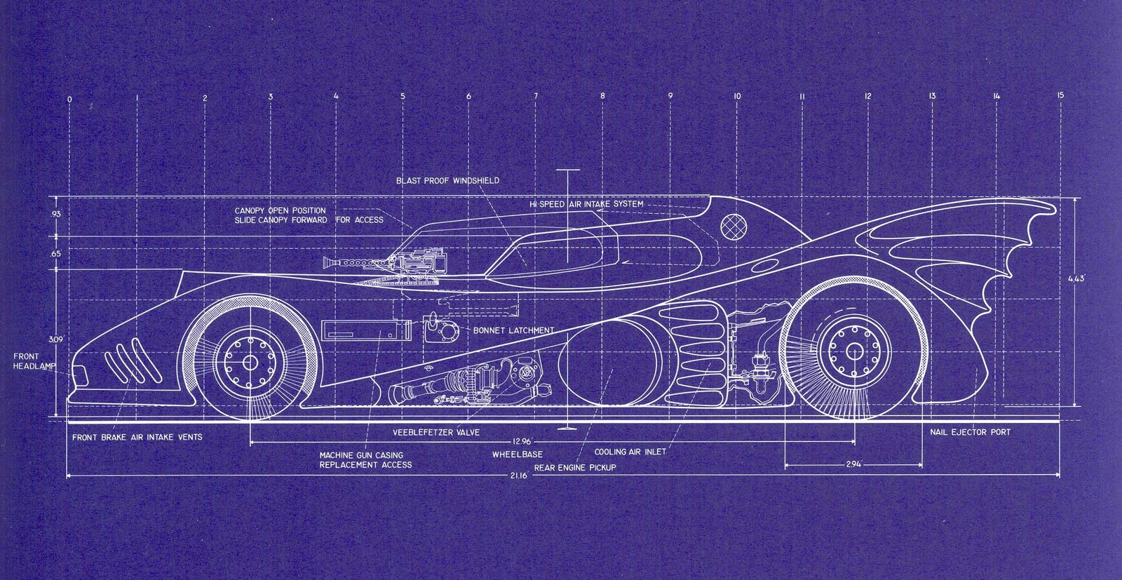 SCHEME 9: 1989 BATMOBILE BLUEPRINTS