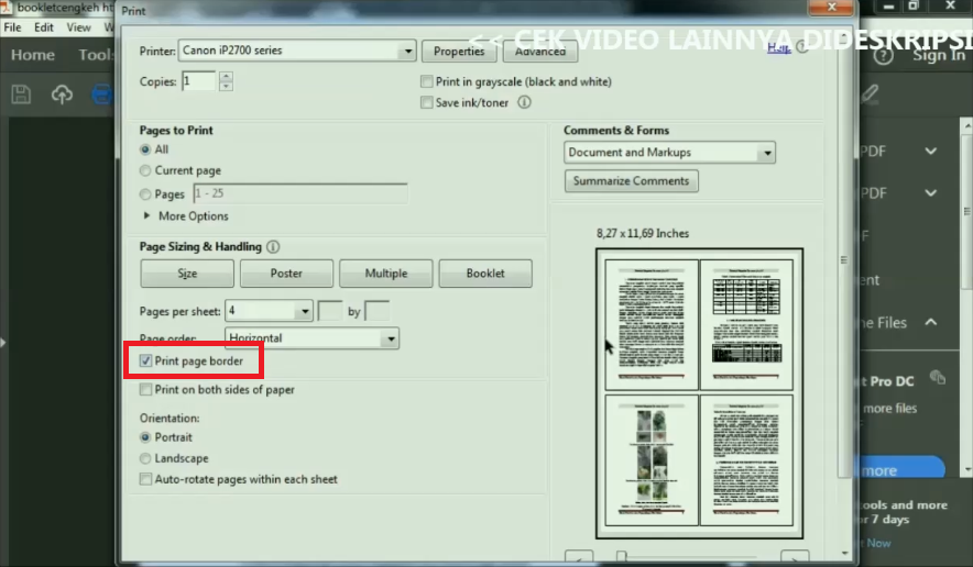Cara Print PDF 4 Halaman 1 Kertas di Acrobat Reader DC - Tutorial ...