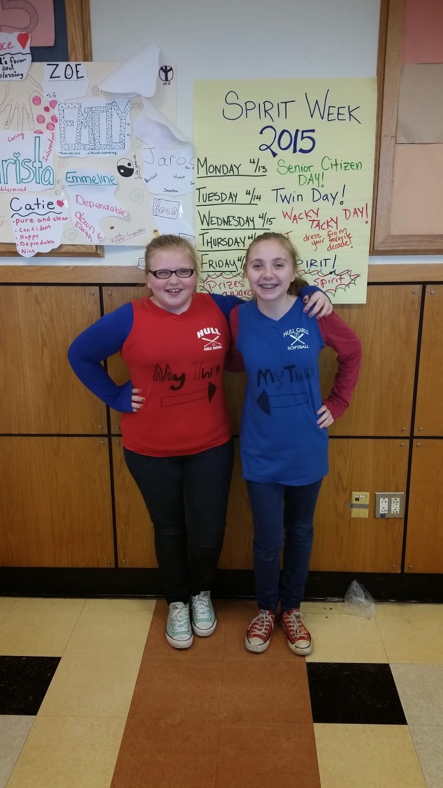 Memorial Middle School: Spirit Week! Twin Day!