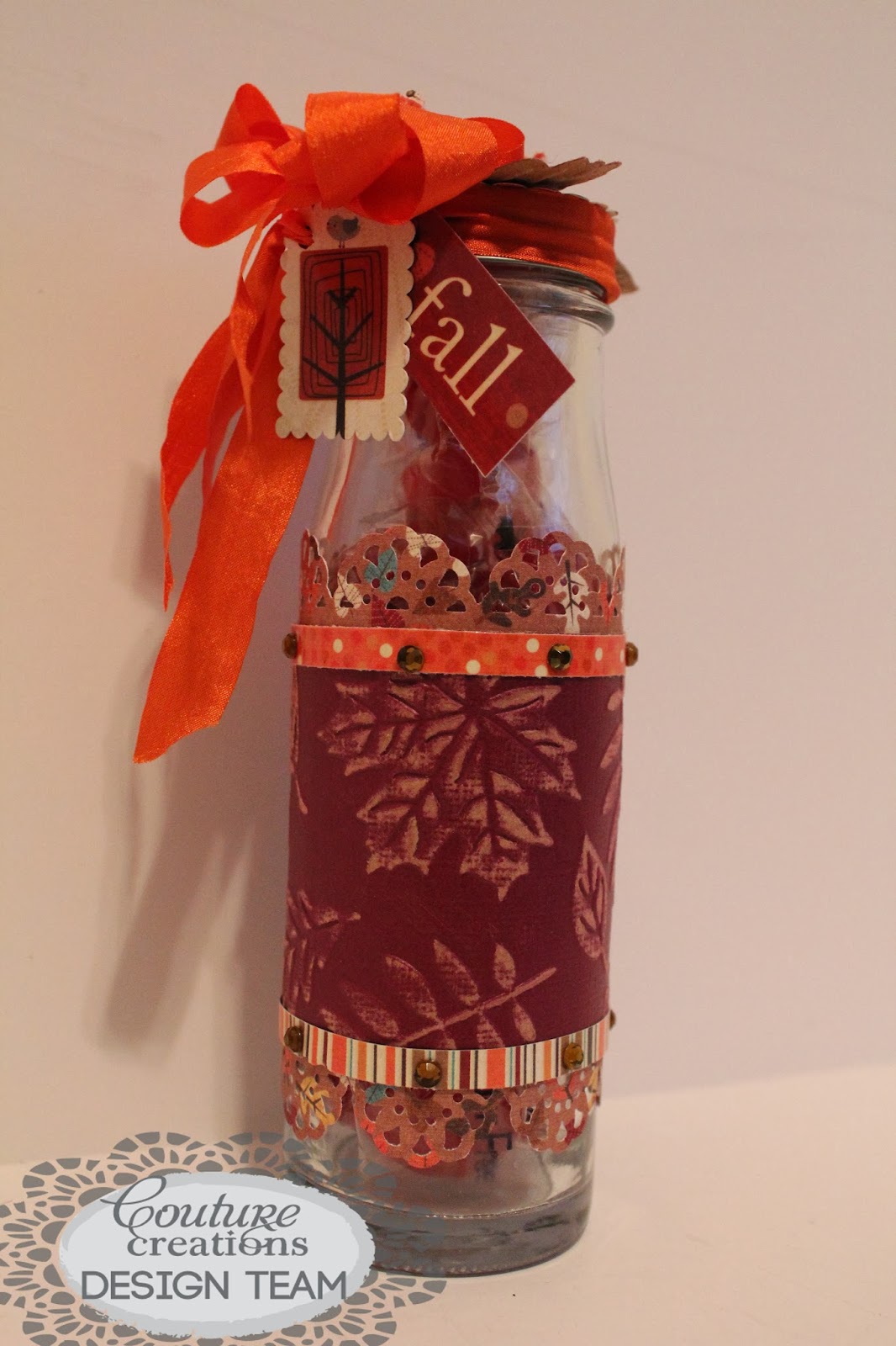 Pam Bray Designs: A Girl with Flair: Fall Candy Bottle with Couture ...