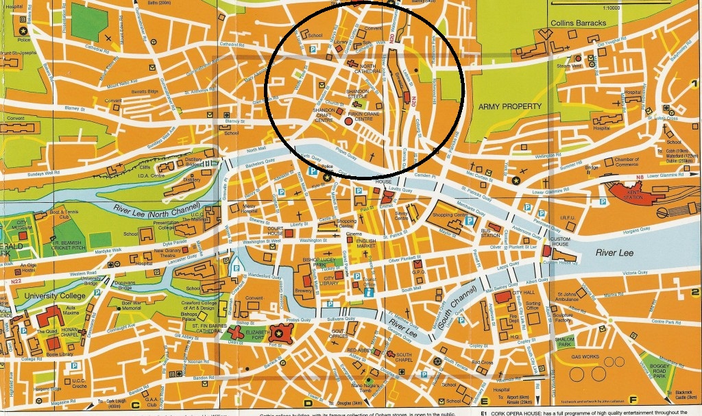 IRLANDA: Plano urbano de Cork