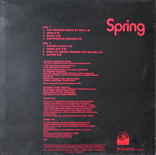 johnkatsmc5: Spring “Spring” 1971 UK Prog Rock RCA Neon label