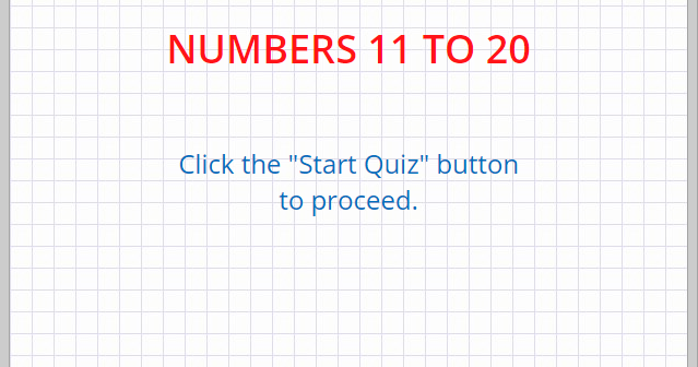 NUMBERS 11 TO 20 QUIZ | ENGLISH LANGUAGE RESOURCES FOR ENGLISH YOUNG ...
