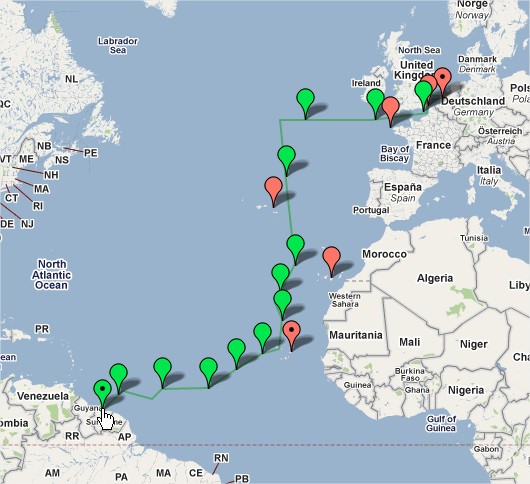 TransOcean virtual sailing