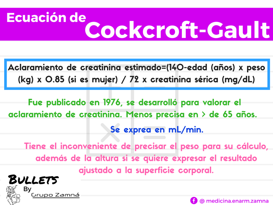 evaluacion cockcroft gault aclaramiento de cratinina