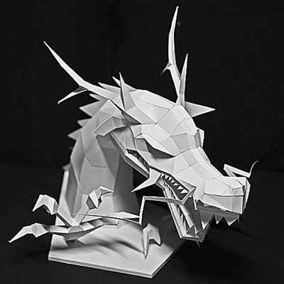 Dragon Head Figure Paper Model 2012 : Pepakura Corner