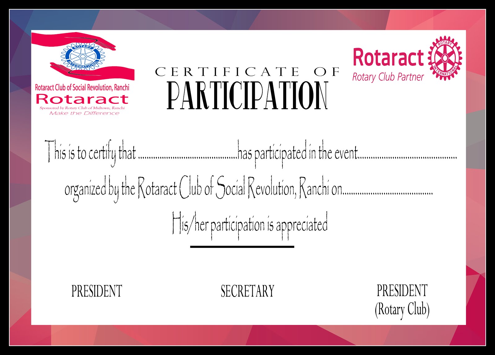 Akshat Gupta: Event Logo, Certificate, On duty cards!!!