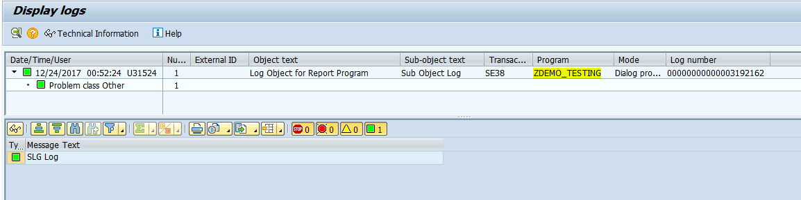 Application Log in SLG0 & SLG1