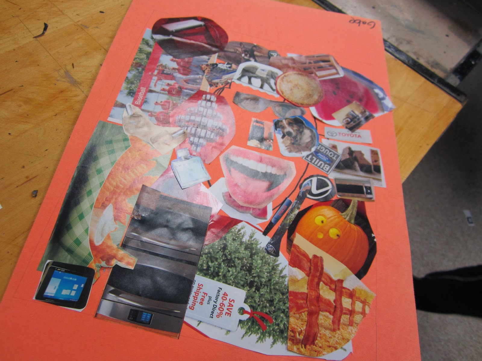 Ms. Charnuska's Art Class: Blind Contour Identity Collages