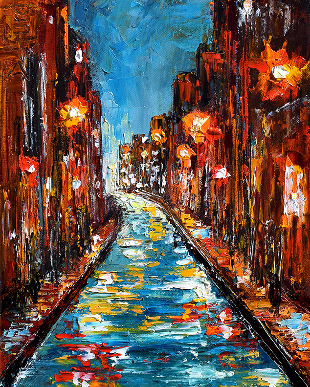 Debra Hurd Original Paintings AND Jazz Art: Cityscape Art Street Scene ...