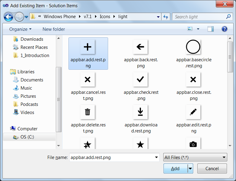 Dot Net Tips And Tricks C C Sharp Tips And Tricks How To Add Icons To The Windows Phone Project