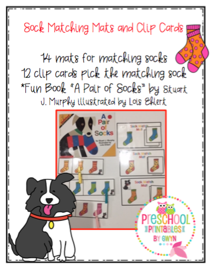 Sock Matching Mats and Clip Cards ~ Preschool Printables