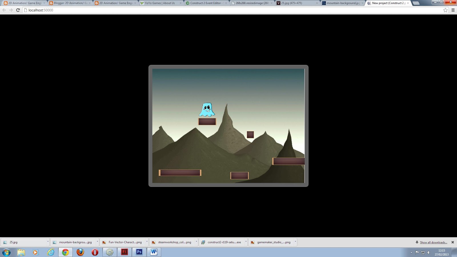 2D Animation/ Game Engine: Construct 2 Design Phase And Experimentation