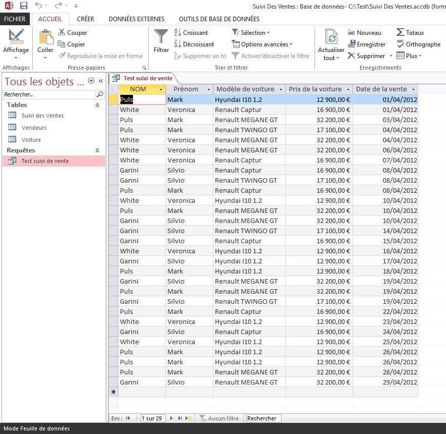 Facile Comme Access: 2 - Création de la base de données sous MS Access