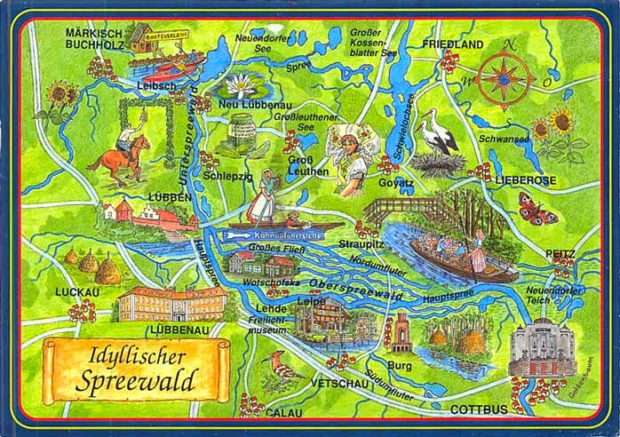 POSTCARDY: the postcard explorer: Map: Idyllic Spreewald