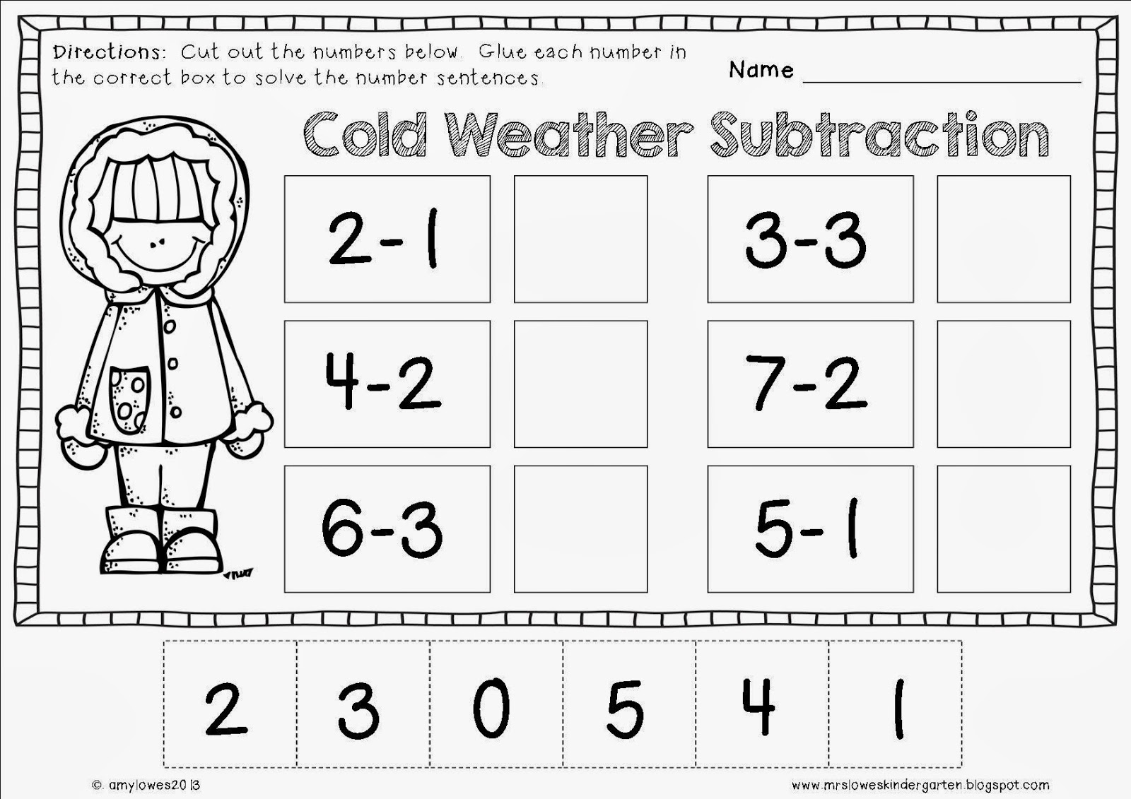 Mrs. Lowes' Kindergarten Korner: No Prep Winter Math and Literacy ...