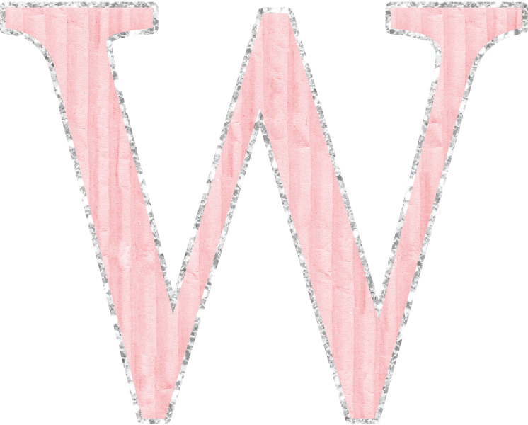 Abecedario Rosa con Orilla de Glitter Plateado. Pink Alphabet with ...