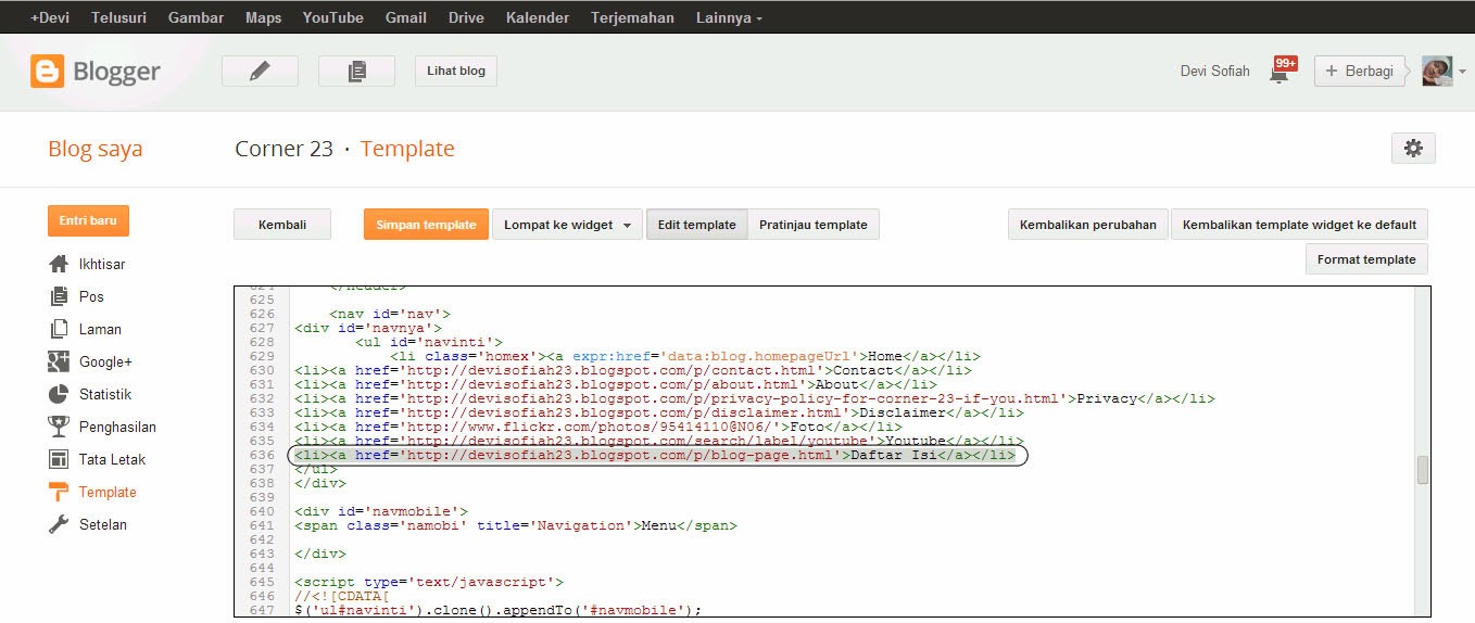 Cara Membuat Daftar Isi Blog