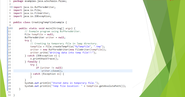 Program How To Write Or Store Data Into Temporary File In Java