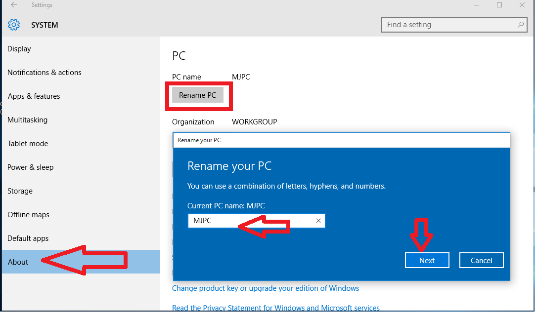 Learn New Things: Windows 10 : How to Rename or Change PC Name
