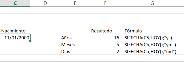 Ideas de Excel: Cálculo de la edad basado en Fechas