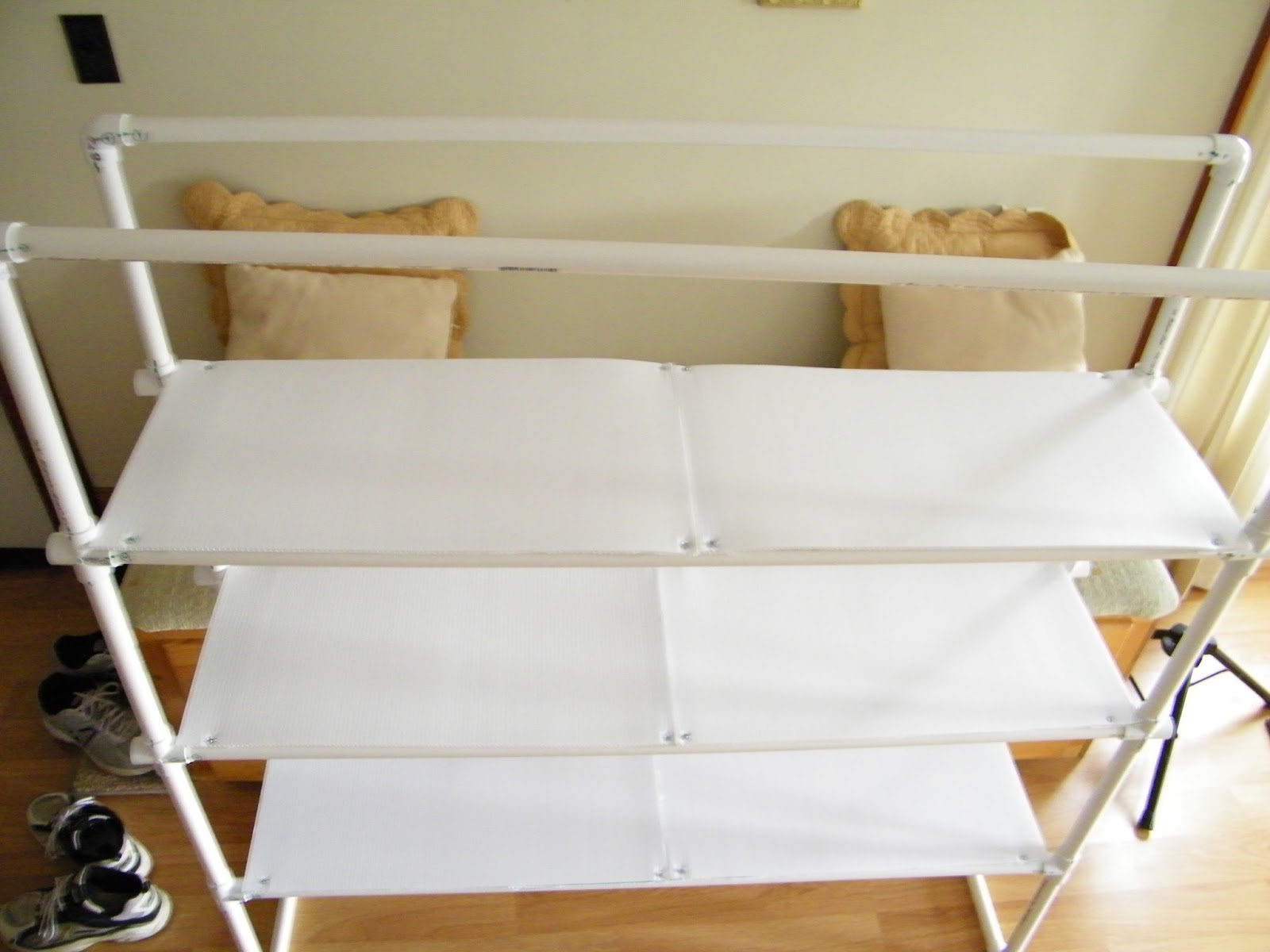 Eclectic Momma: Garden 2013: Seed Starting Shelf