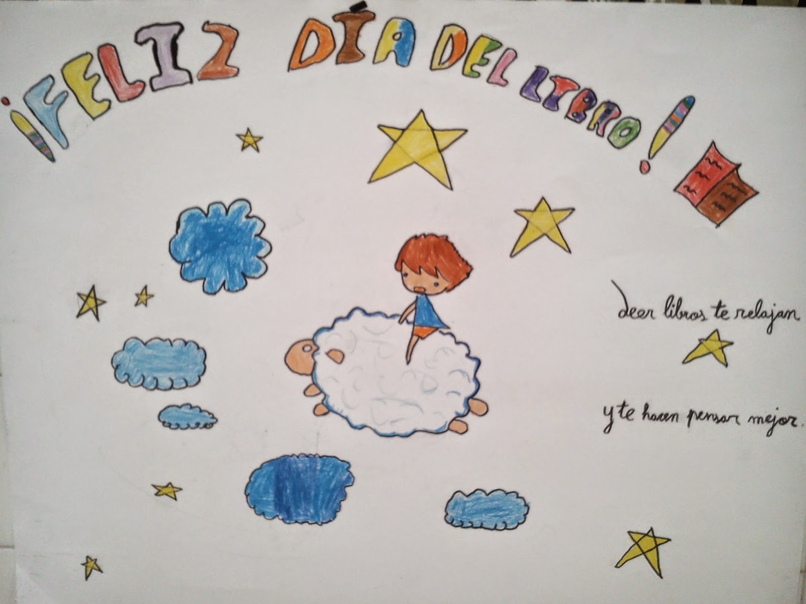 CLASE DE INMA: MURALES DE 4ºB PARA CELEBRAR EL DÍA DEL LIBRO