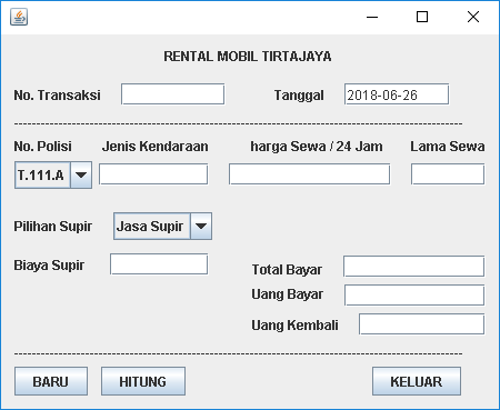 Ardiansyah_dingkoding: Aplikasi Rental Mobil (Java GUI)