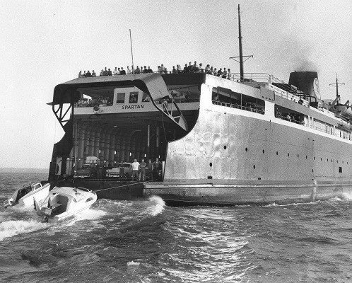 Industrial History: 1953 SS Badger and C&O Car Ferry Dock in Ludington, MI
