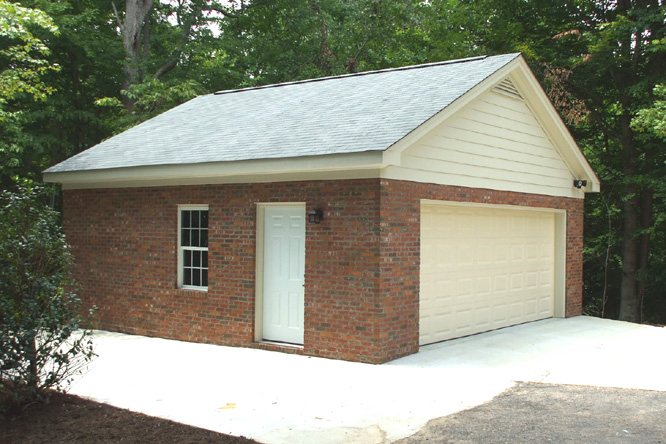 Brick Laminate Picture: Brick Garage Construction