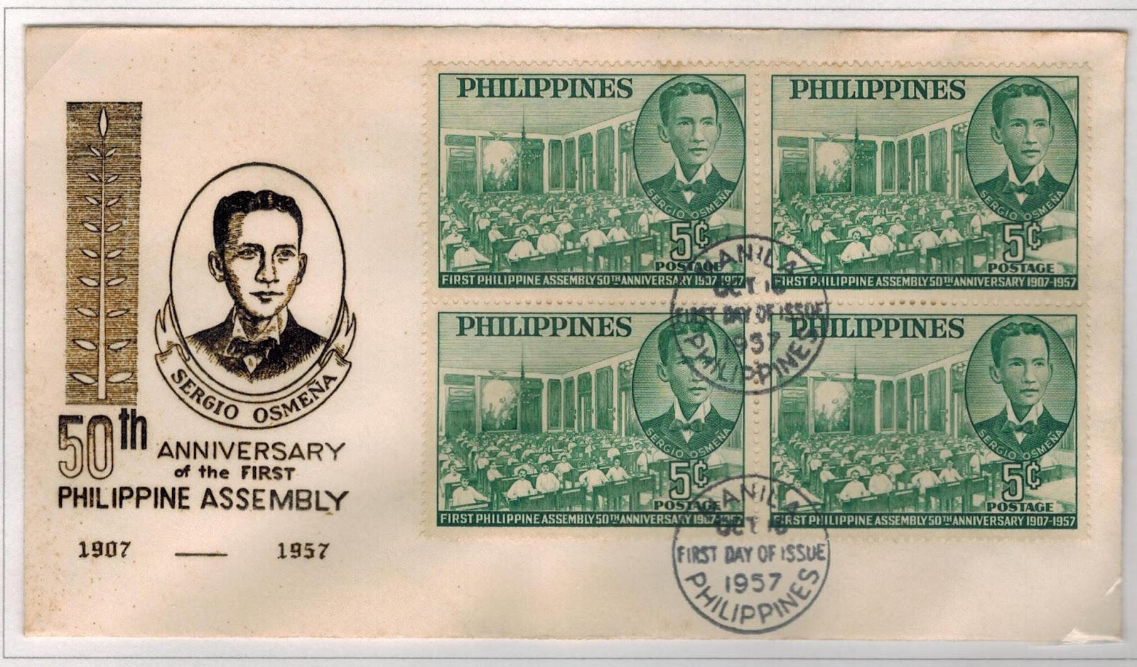 Philippine Republic Stamps : 1957 50th Anniversary of the First ...