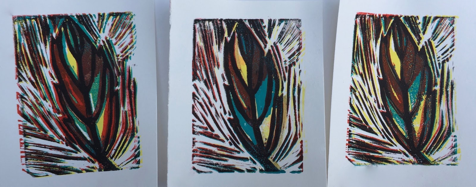 Doodlebug Dabblings: reduction block prints