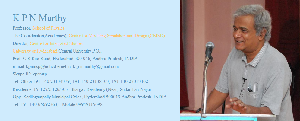 Professor K. P. N. Murthy: Publications