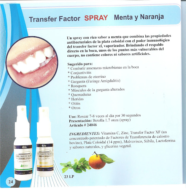 TRANSFER FACTOR SPRAY MENTA Y NARANJA ~ SALUD FINANCIERA