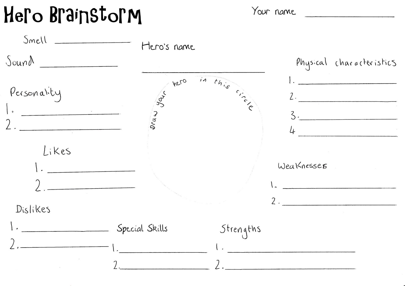 Let's Write a Monster Book: Week 2 Task - Design a Hero