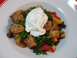 Almost Wasted: Fingerling Potato Hash with Sausage, Broccolini and Red ...