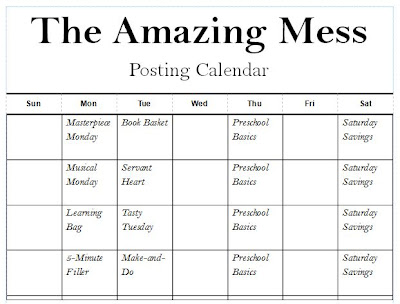 The Amazing Mess: Posting Schedule Revamped - Kids Activities | Saving ...