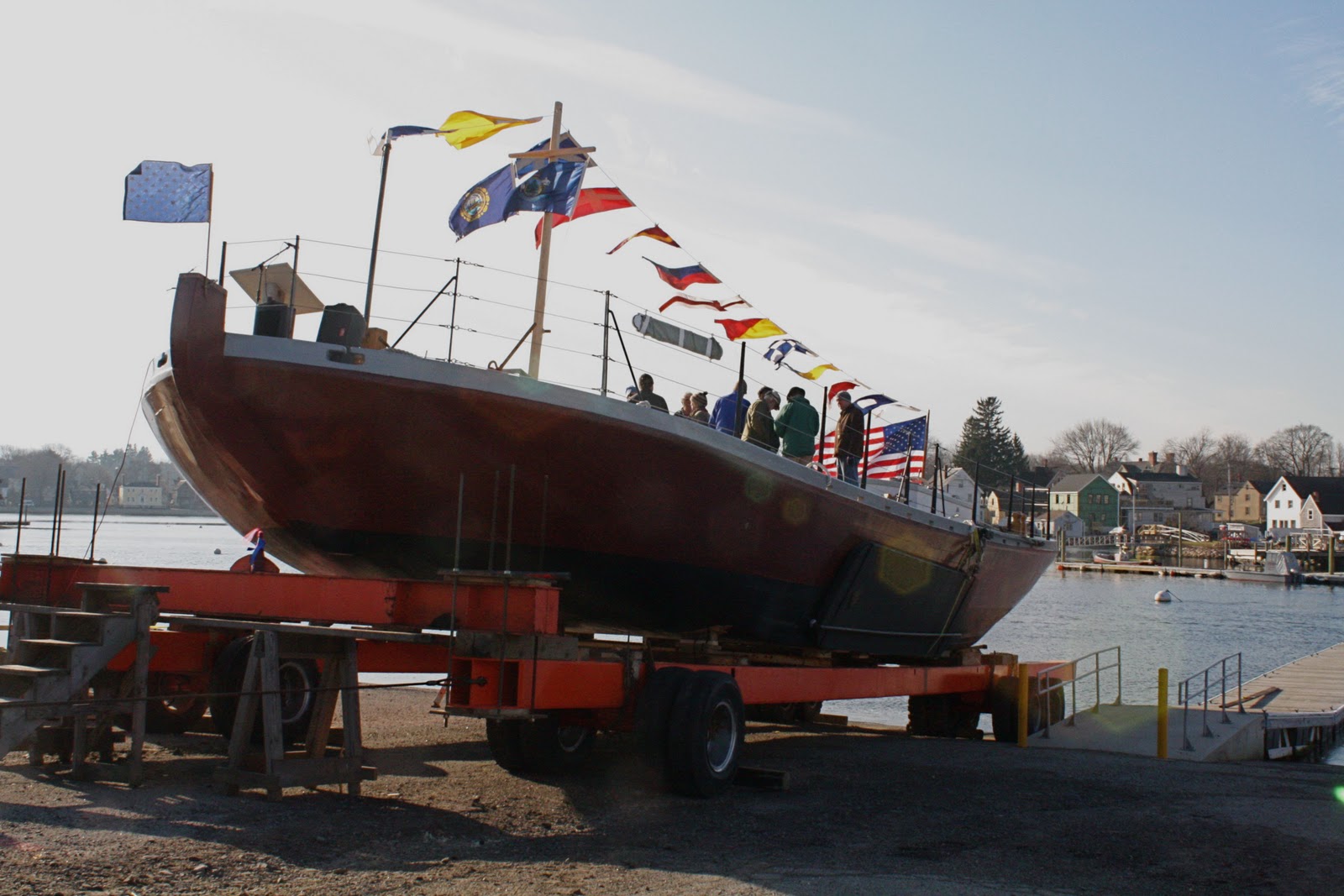 Boatbuilding With Burnham: Launching the new Gundalow in the Piscataqua ...
