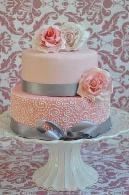 Two tier Pink cake