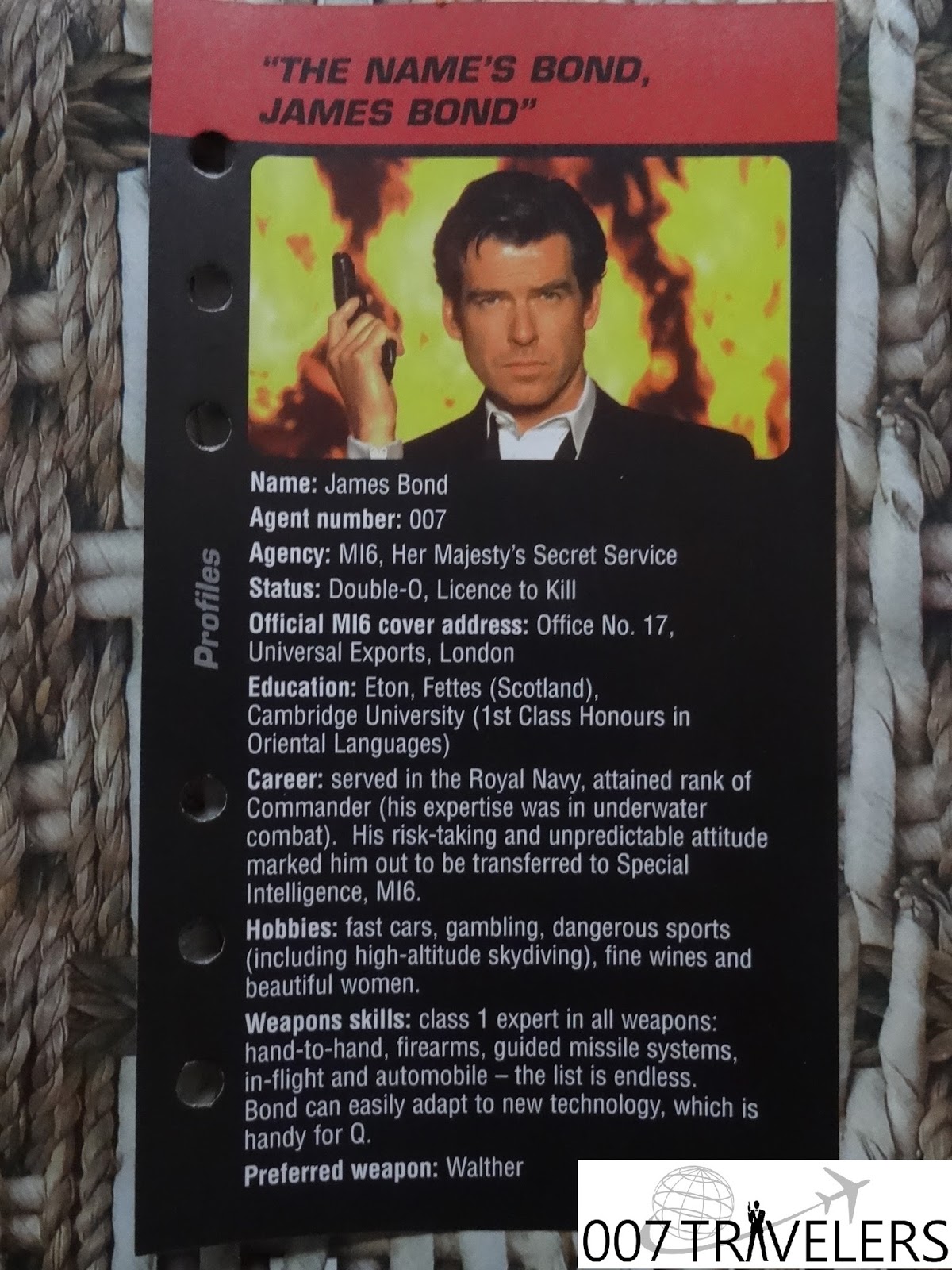 007 TRAVELERS: 007 Item: James Bond secret agent file