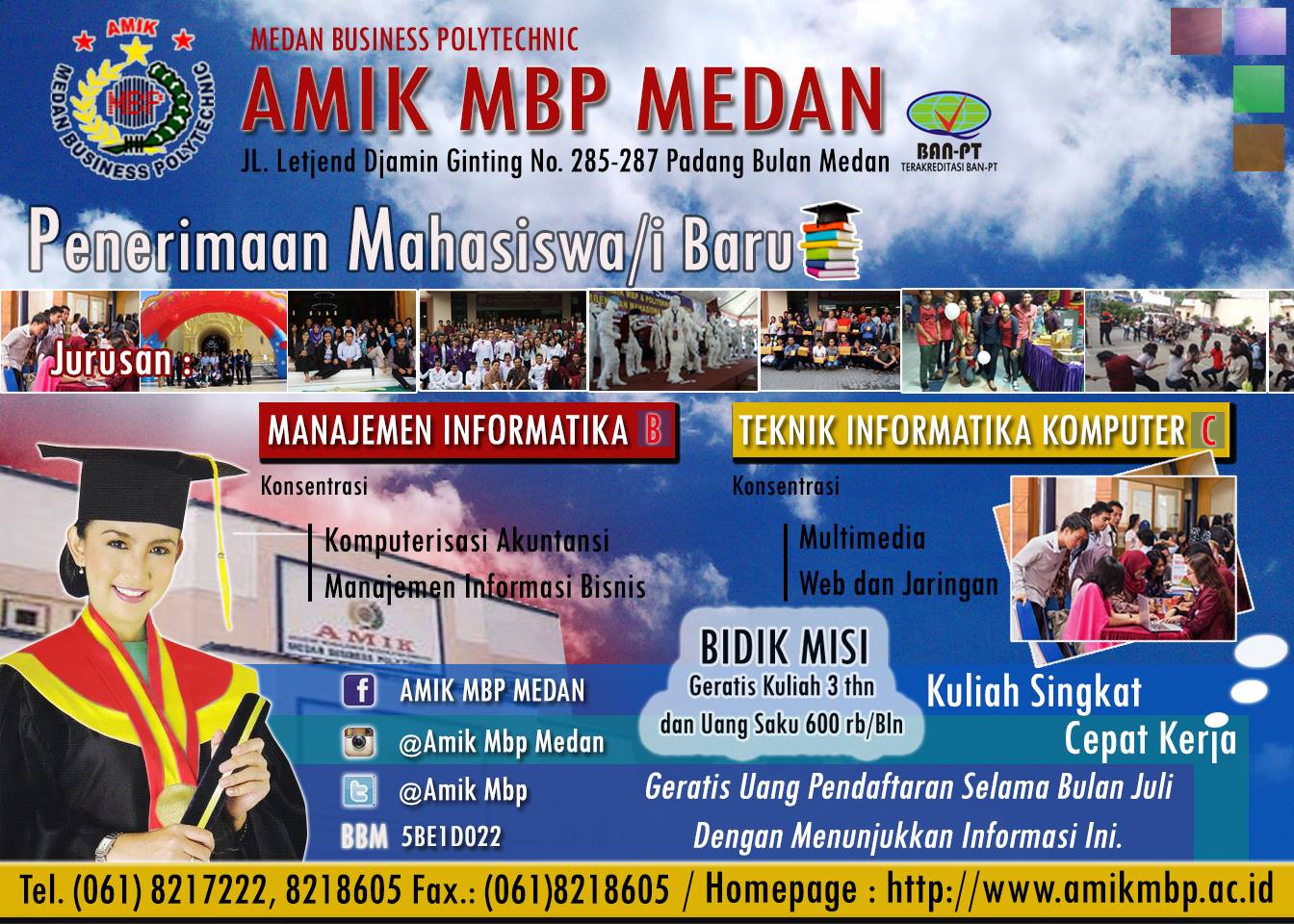 AMIK MBP MEDAN : Gratis Kuliah Untuk Anak Pengungsi Sinabung - Karo Gaul