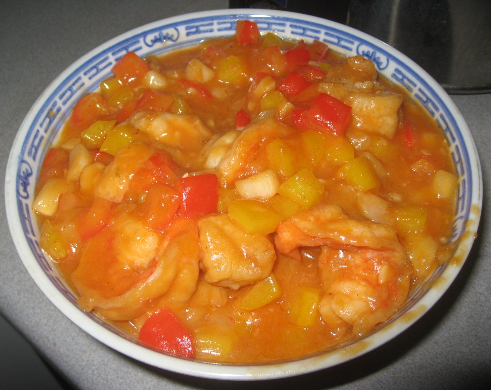 Mum's Yummy Recipe: Sweet and sour Cod Fish with Prawns