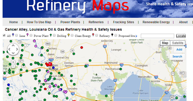 Cancer Alley Louisiana Map