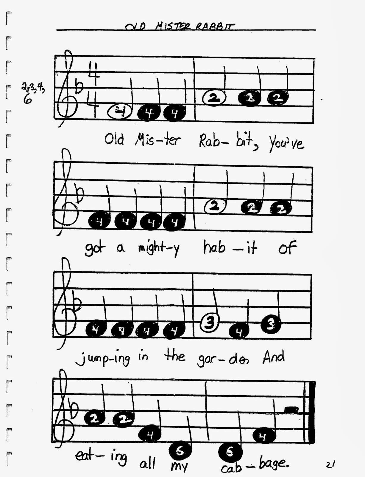 Miss Jacobson's Music: TONETTE SONG BOOK: PAGES 21-30