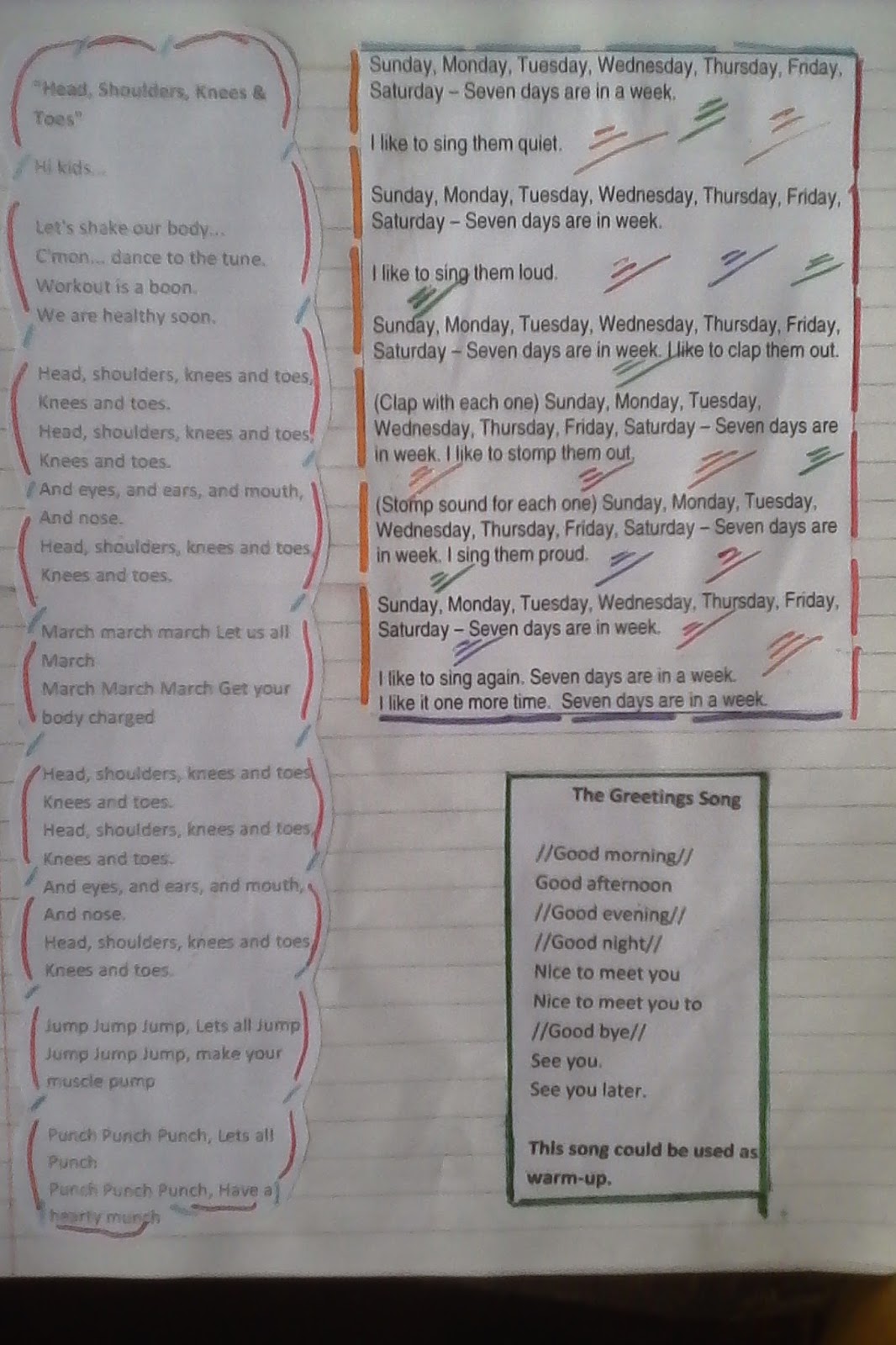 Teaching Practicum I, II: Songs and Chants