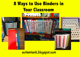Autism Tank: 8 Ways to Use Binders in Your Classroom