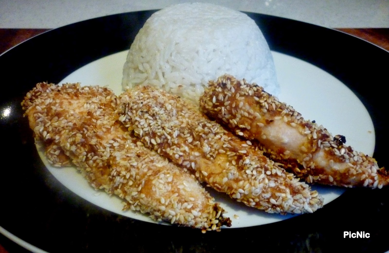 PicNic: Sesame Chicken Tenders and Coconut Rice